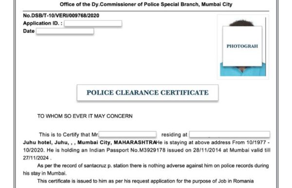 Police Clearance Certificate (PCC) – Document Sudhar